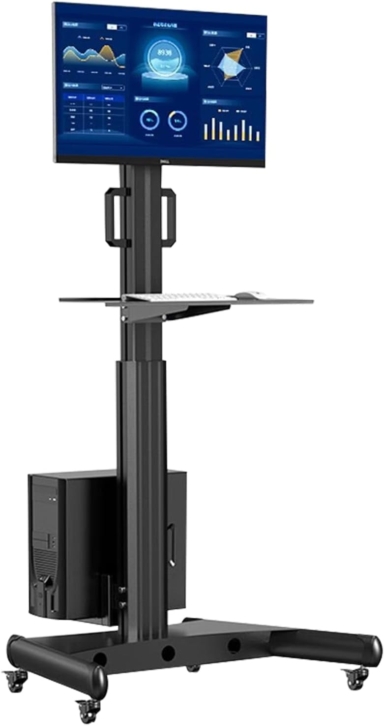 ZNBEAIL Mobile Computer Standing Workstation Adjustable Rolling PC ...