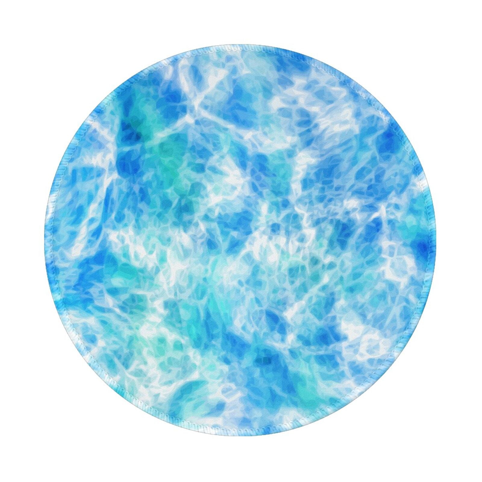 ZNDUO 2 Pack Round Mouse Pad Abstract Blue Texture 7.9" Small Non-Slip ...