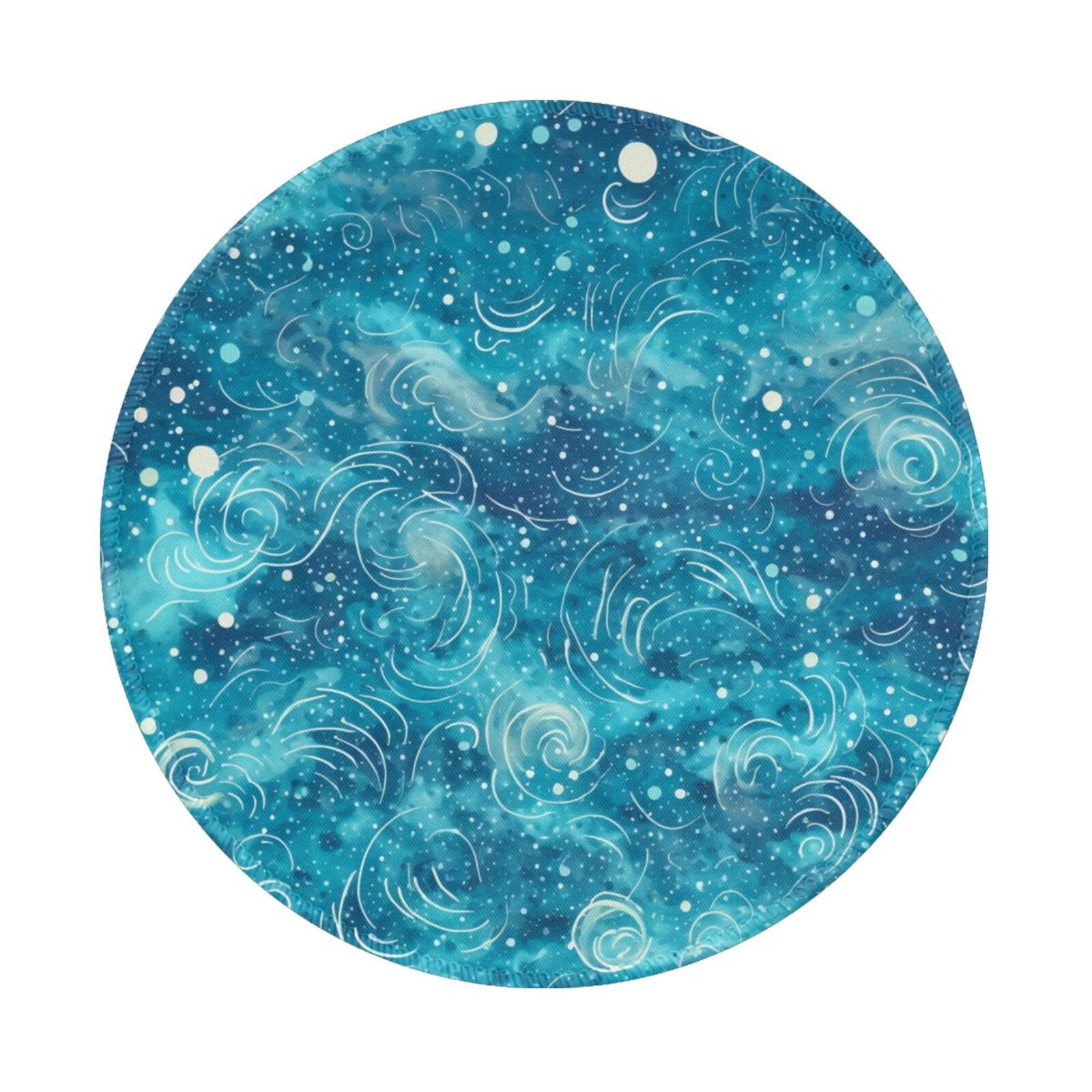 ZNDUO 2 Pack Round Mouse Pad Blue Abstract Cloud Texture 7.9" Small Non ...