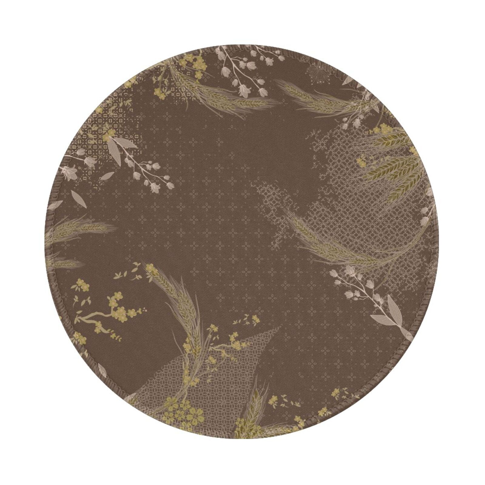 ZNDUO 2 Pack Round Mouse Pad Brown Vintage Floral Texture 7.9" Small ...