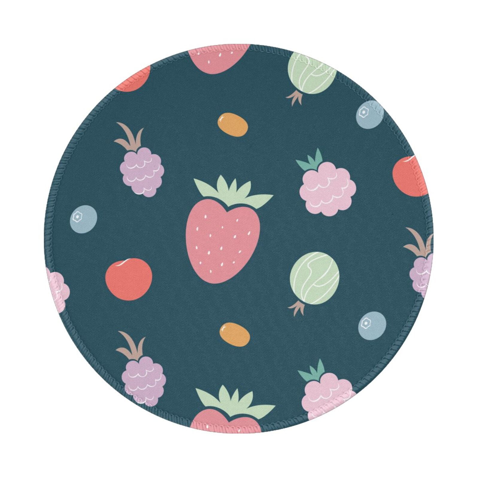 ZNDUO 2 Pack Round Mouse Pad Cute Cartoon Fruit Doodle 7.9" Small Non ...