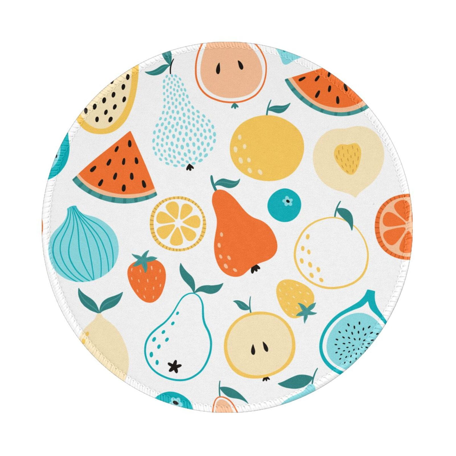 ZNDUO 2 Pack Round Mouse Pad Watercolor Cartoon Fruit Doodle 7.9" Small ...