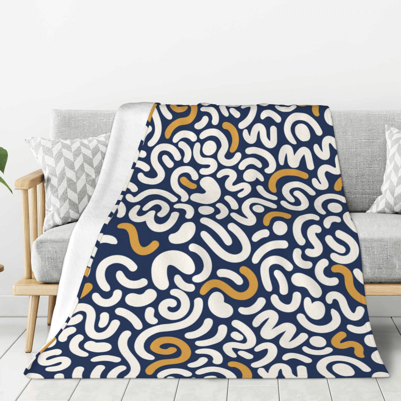 ZNDUO Abstract Blue Geometric Design Pattern Pattern Thickening Blanket ...