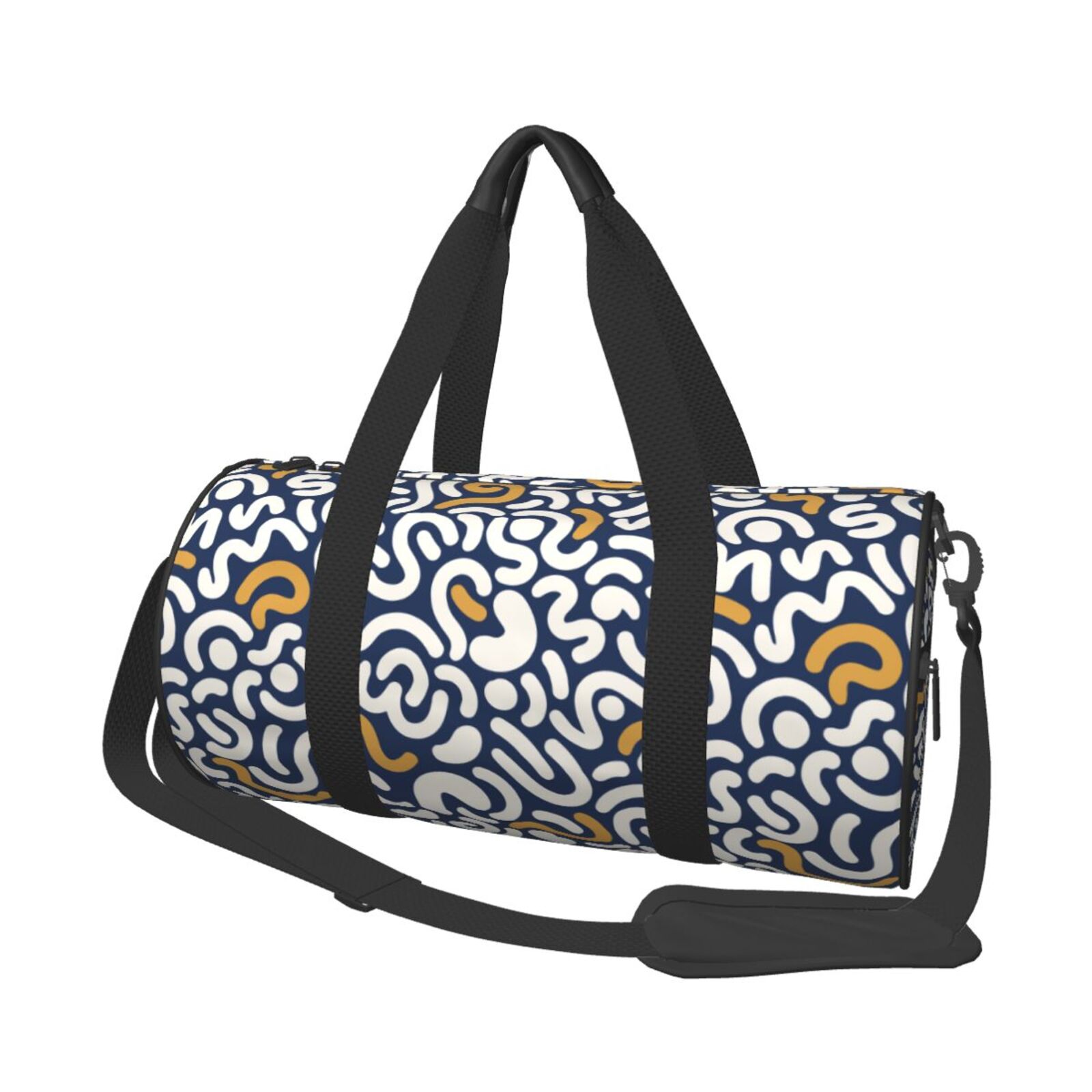 ZNDUO Abstract Blue Geometric Design Pattern Round Travel Bag, Sports ...