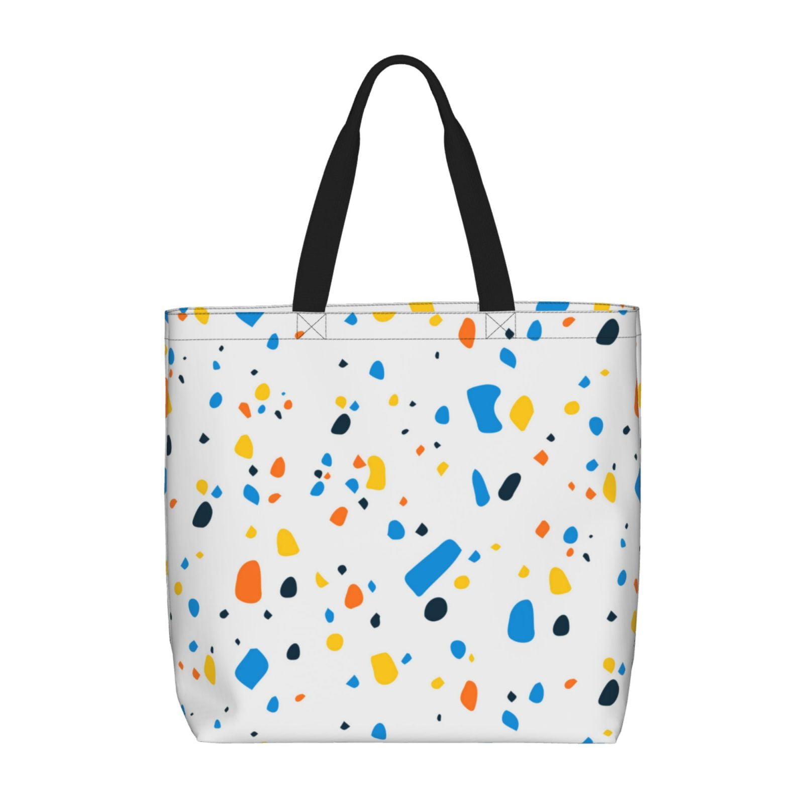 ZNDUO Abstract Colorful Terrazzo Pattern Large Tote Bag, Zipper ...
