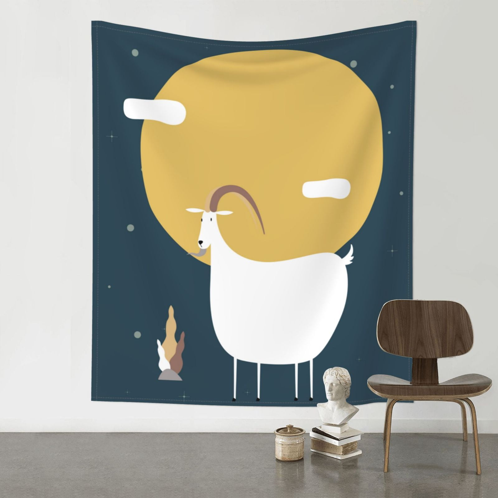ZNDUO Abstract Goat Cartoon Art Pattern Wall Tapestry, Tapestries for ...