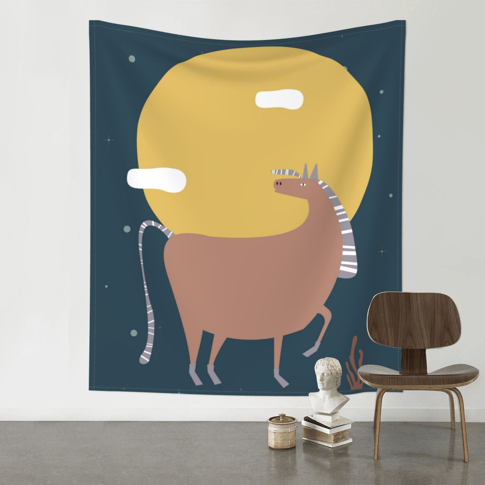 ZNDUO Abstract Horse Cartoon Art Pattern Wall Tapestry, Tapestries for ...