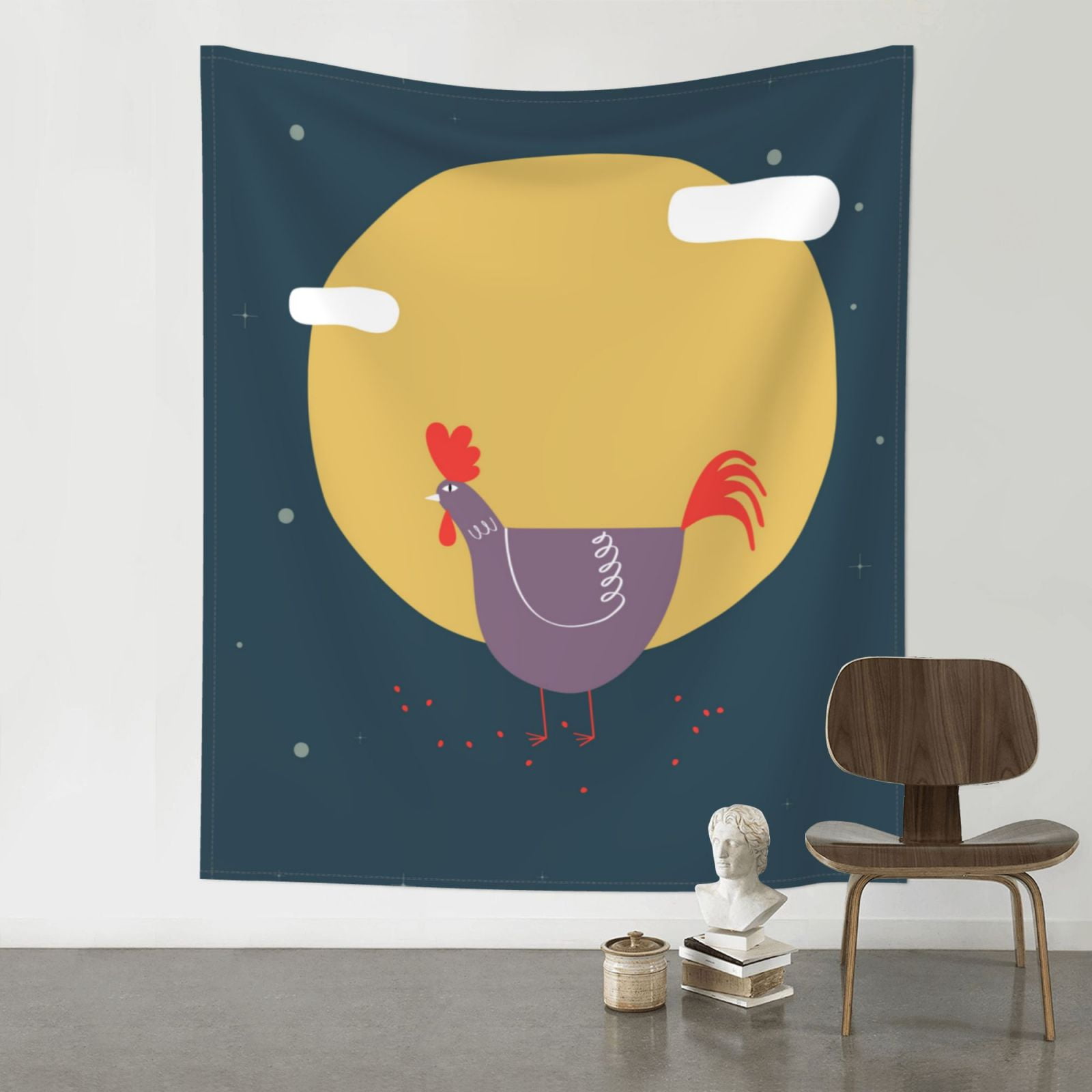 ZNDUO Abstract Rooster Cartoon Art Pattern Wall Tapestry, Tapestries ...