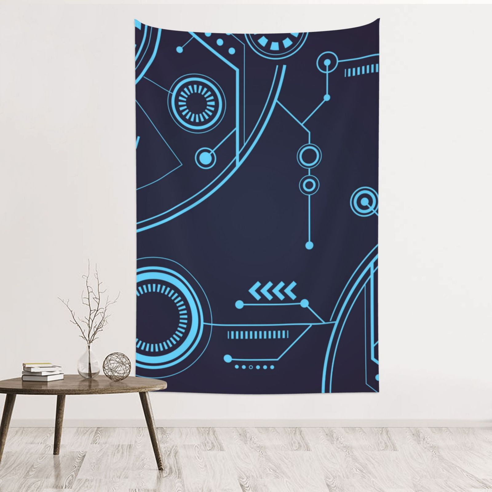 ZNDUO Abstract Tech Art Pattern Tapestry, Wall Tapestries for Bedroom ...