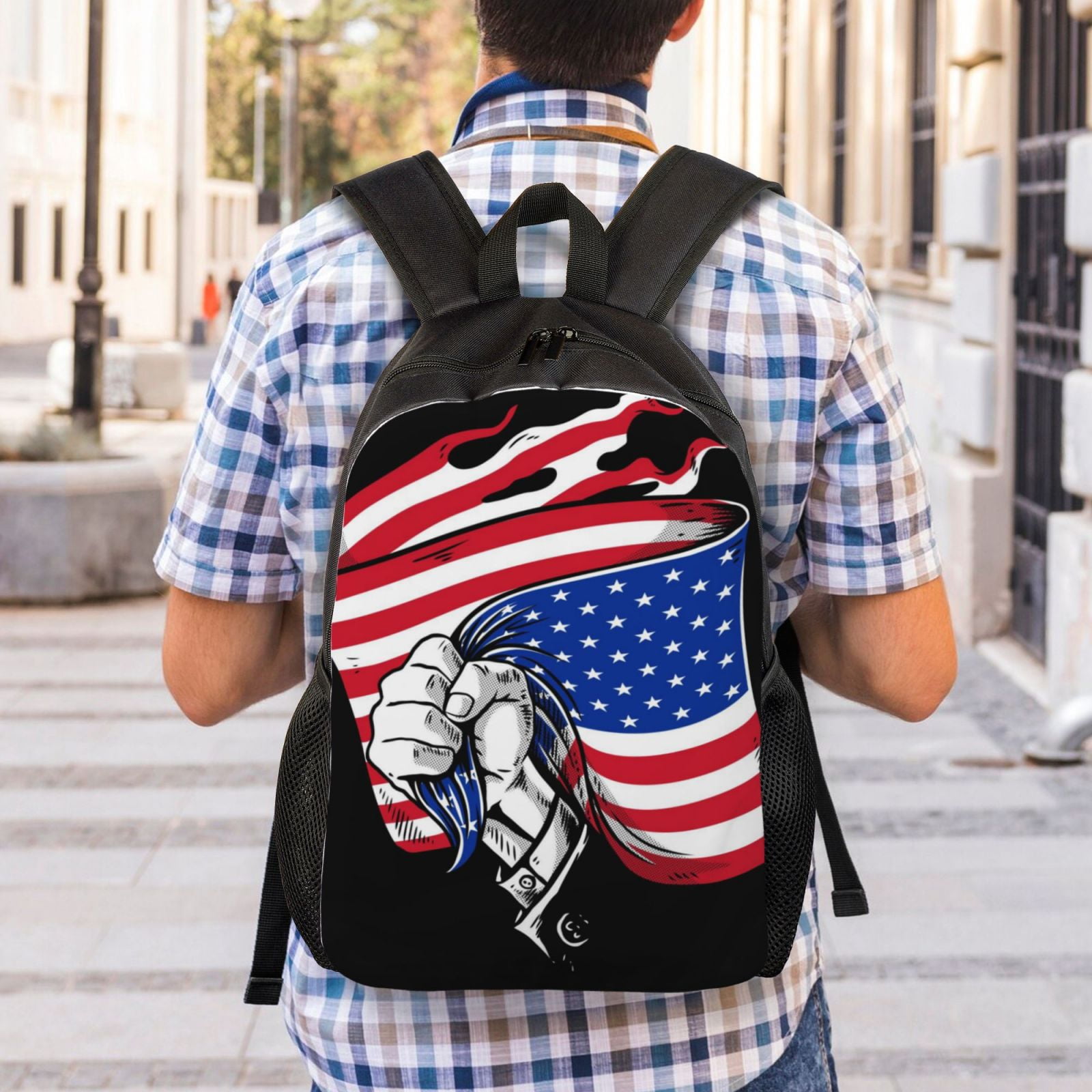 ZNDUO American Flag Pattern Travel Backpack, 16 Inch Lightweight ...