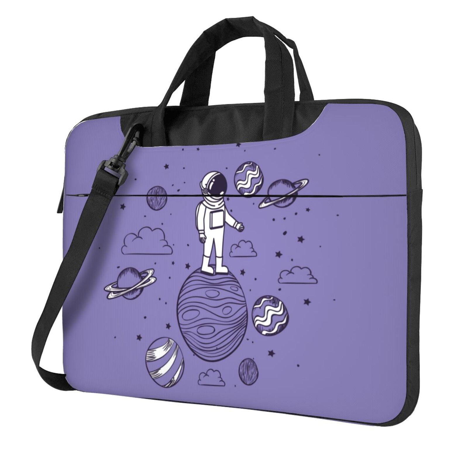 ZNDUO Astronauts Purple Planet Pattern Laptop Bag, 13 inch Business ...