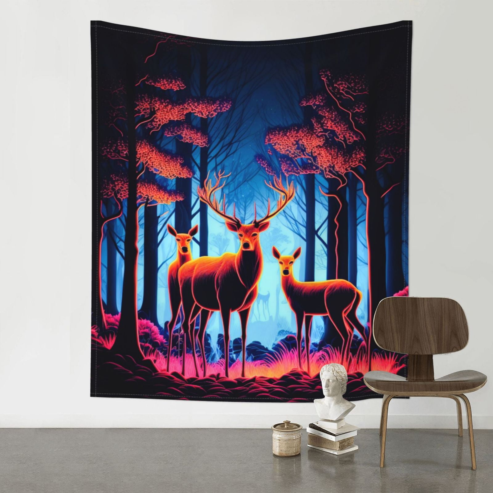 ZNDUO Aurora Deer Art Pattern Wall Tapestry, Tapestries for Living Room ...
