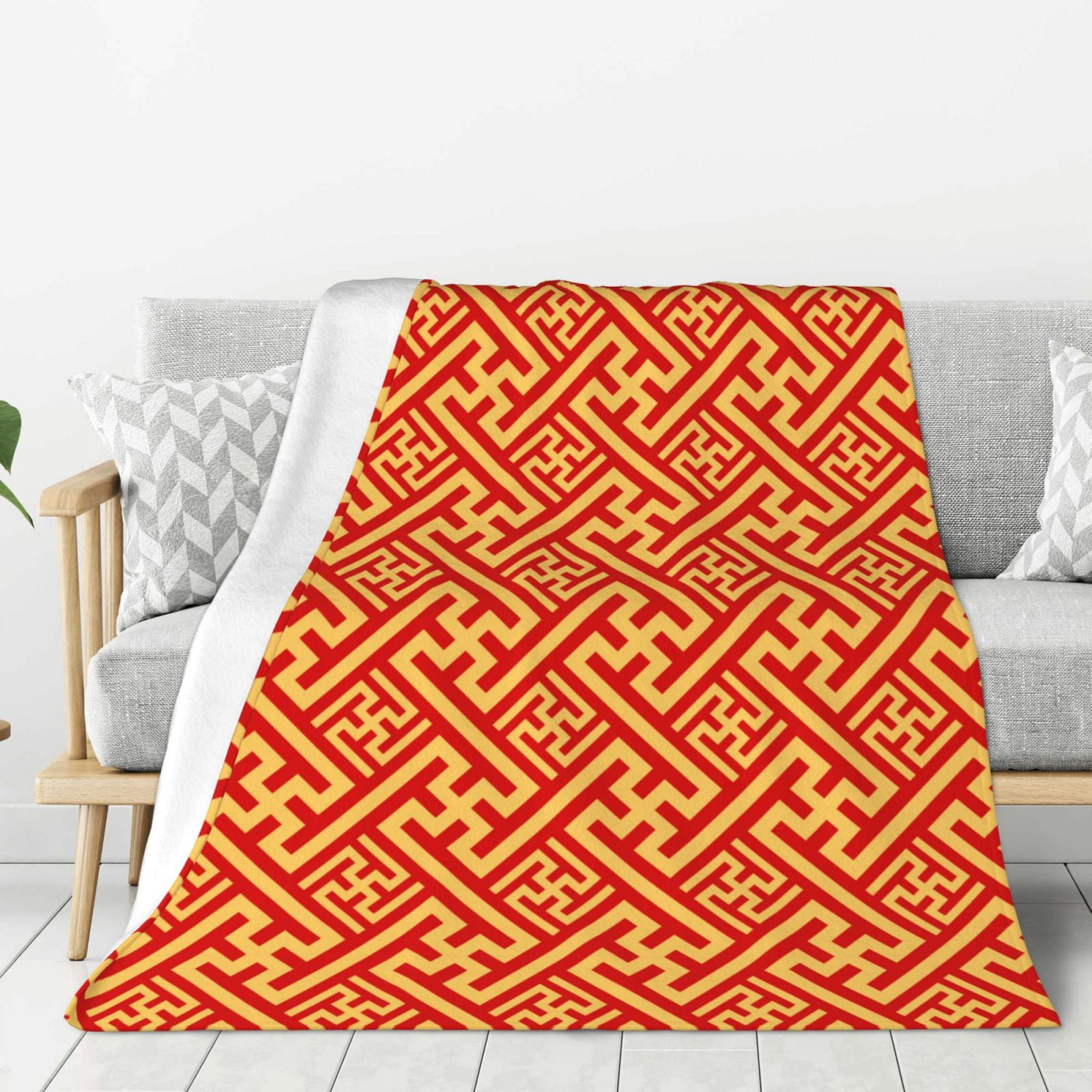 ZNDUO Baroque Floral Texture Pattern Pattern Thickening Blanket, Fluffy ...