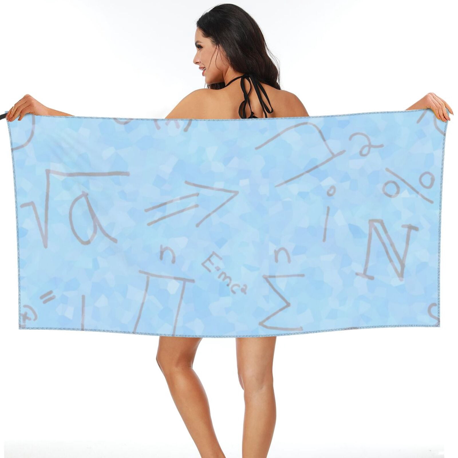ZNDUO Bath Towel, Differential Science Doodles Pattern Oversized Quick ...