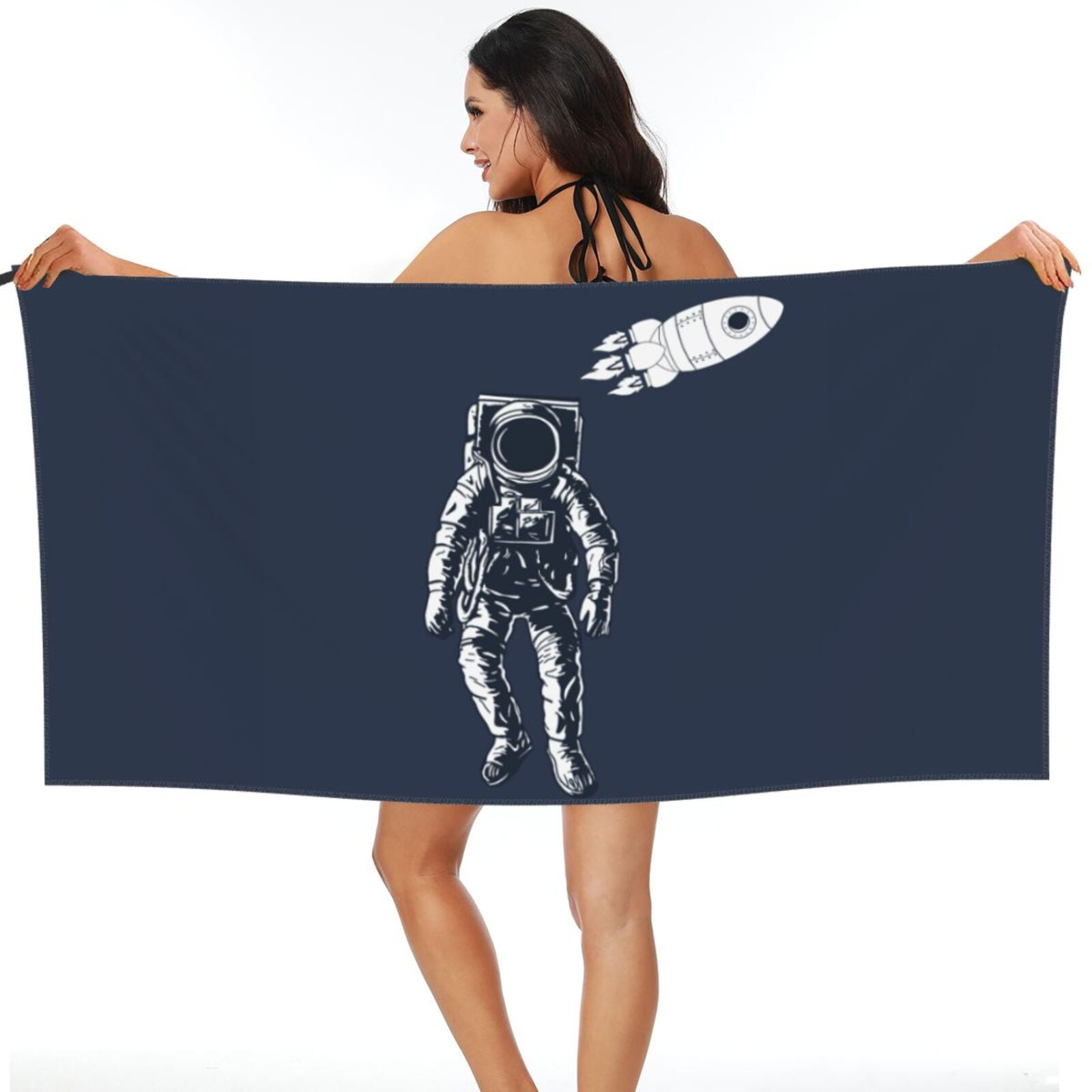 ZNDUO Bath Towel, Future Astronaut Pattern Oversized Quick Dry Bath ...