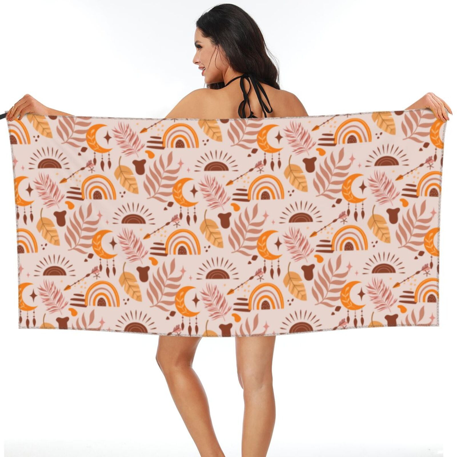 ZNDUO Beach Towel, Rereo Boho Chic Tribe Style Pattern Oversized Quick ...