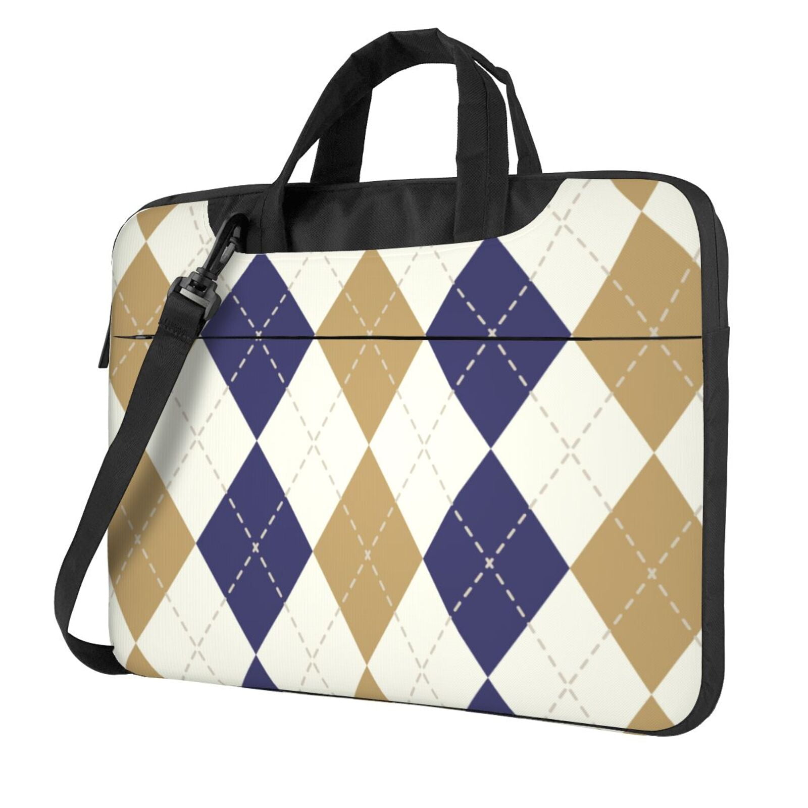 ZNDUO Beige Flat Square Pattern Laptop Bag, 14 inch Business Casual ...