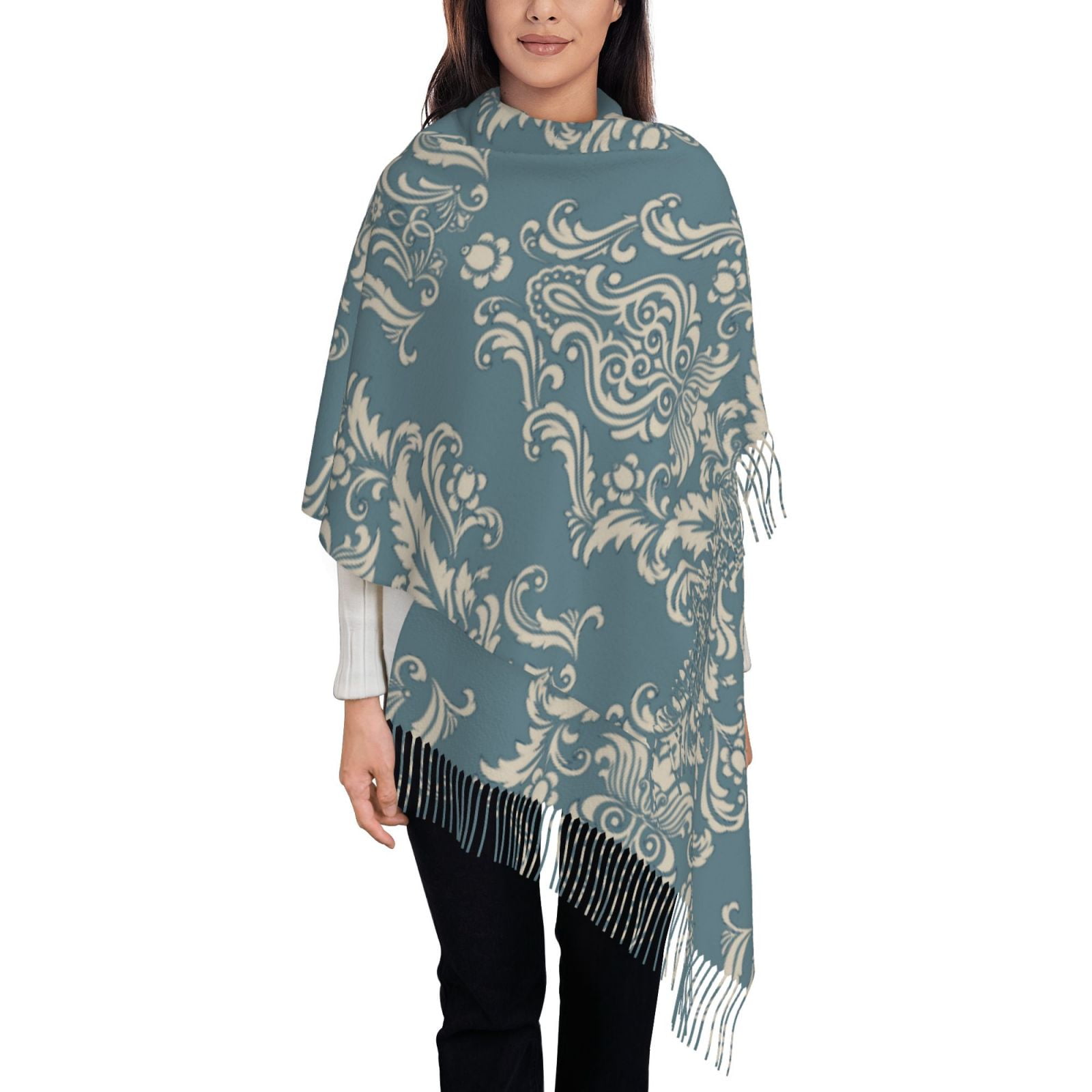 ZNDUO Blue Abstract Art Pattern Pashmina Shawls，Wraps Winter Warm Soft Scarf for Women - Walmart.com