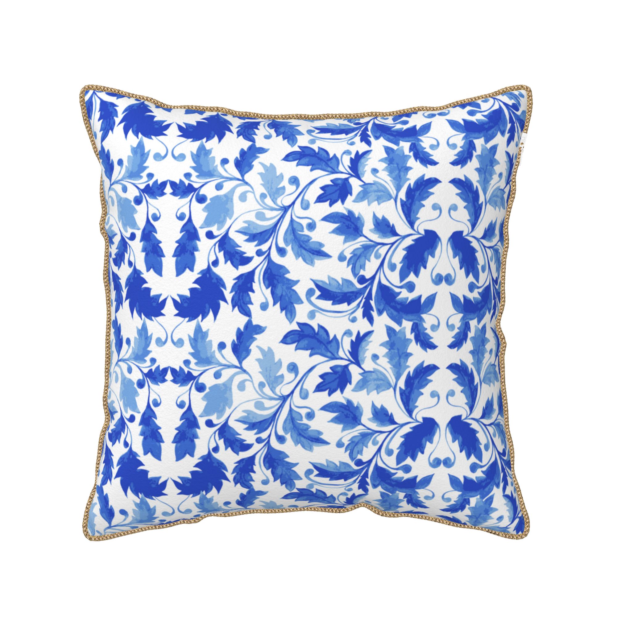 ZNDUO Blue Abstract Leaves Throw Pillows, Throw Pillows for Couch ...