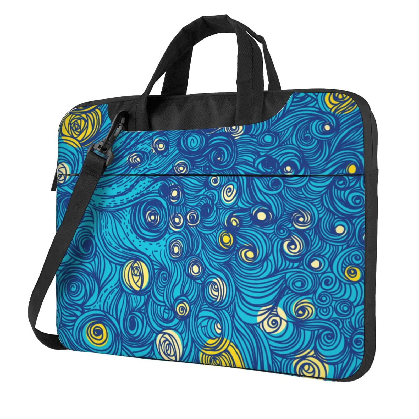 ZNDUO Blue Abstract Line Art Pattern Laptop Bag, 13 inch Business ...