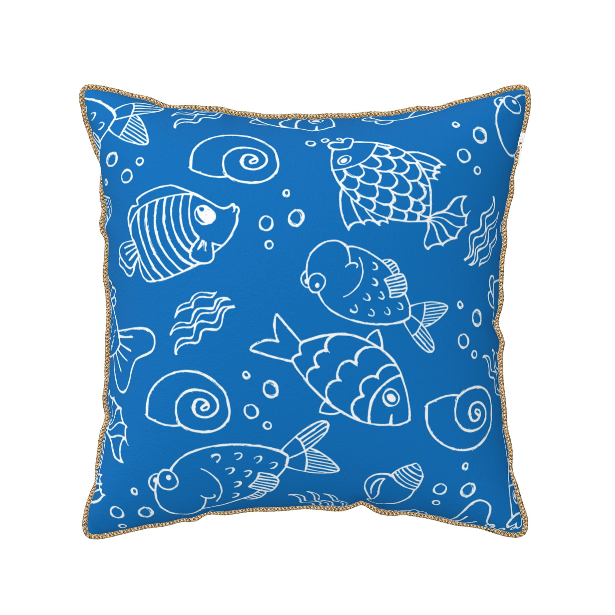 ZNDUO Blue Cartoon Fish Throw Pillows, Throw Pillows for Couch-Indoor ...