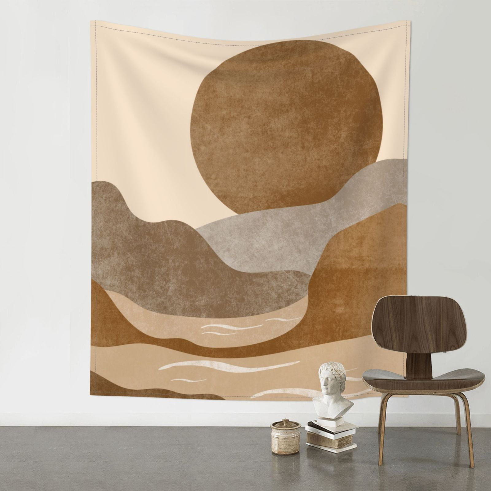 ZNDUO Bohemian Brown Mountains Rock Painting Pattern Wall Tapestry ...