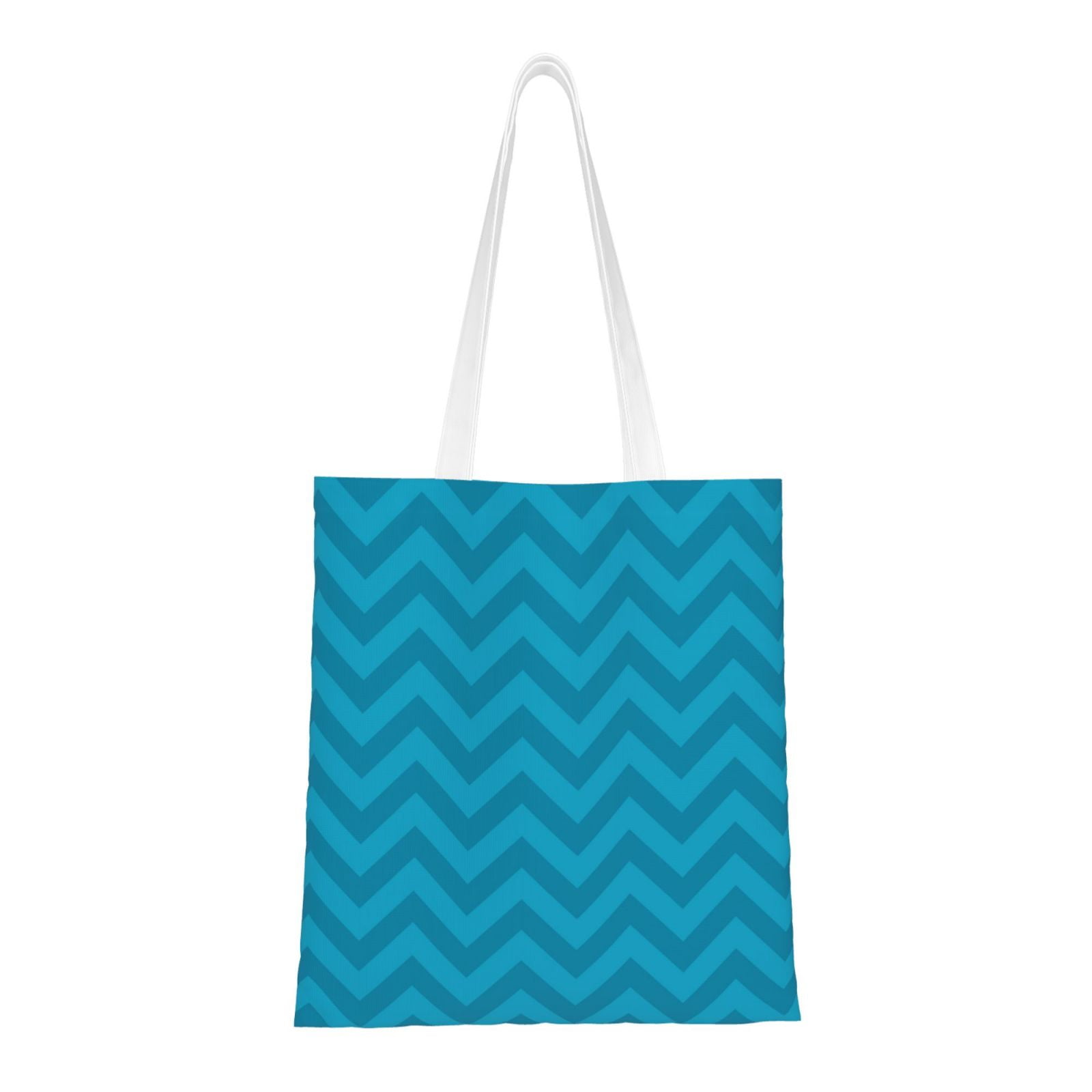 ZNDUO Canvas Tote Bag, Blue Repeating Stripes Pattern Reusable Grocery ...