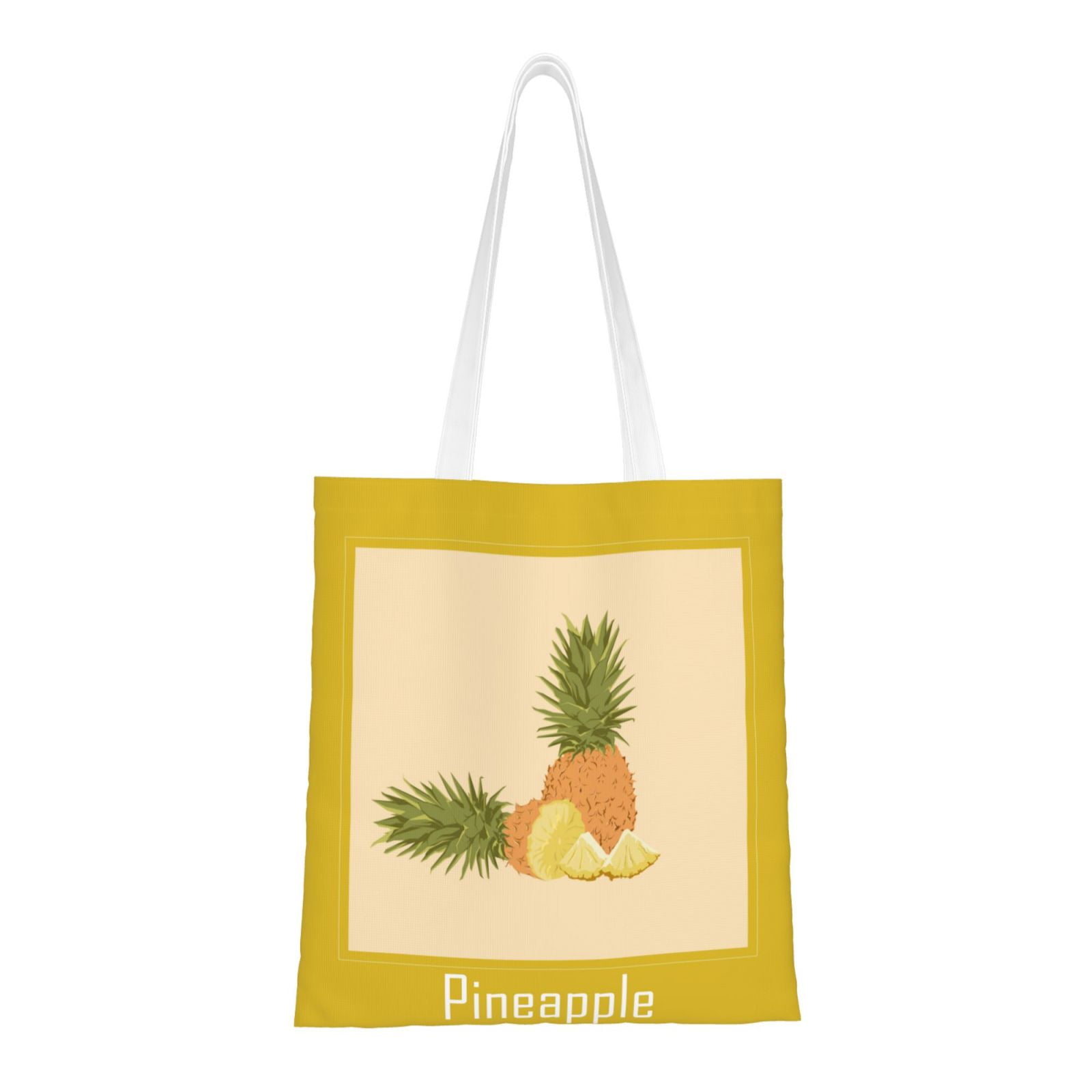 ZNDUO Canvas Tote Bag, Yellow Pineapple Pattern Reusable Grocery Bags ...