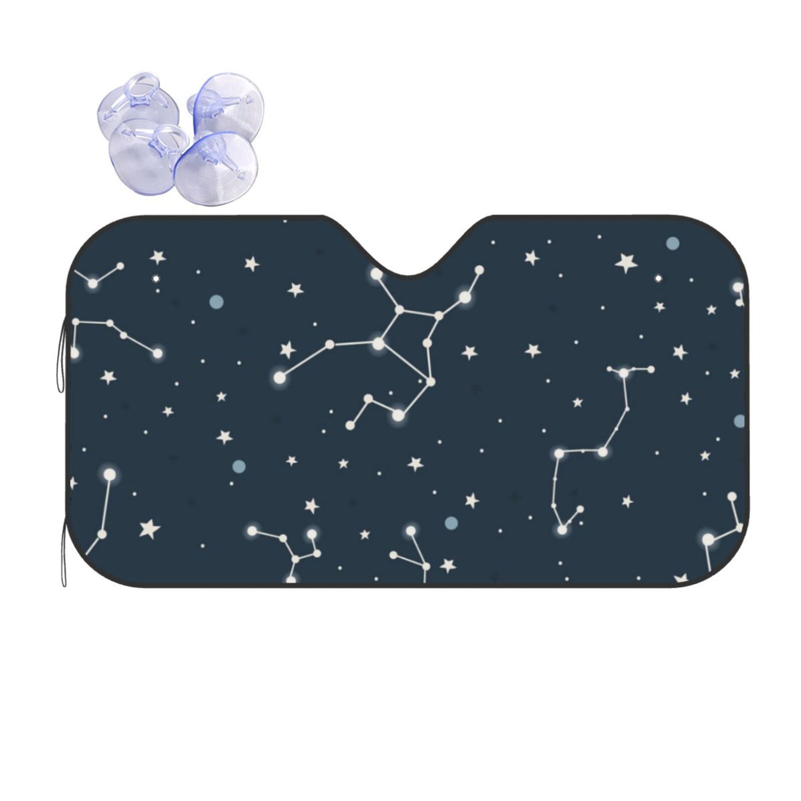 ZNDUO Car Windshield Sun Shade, Blue Space Constellation Stars Pattern ...