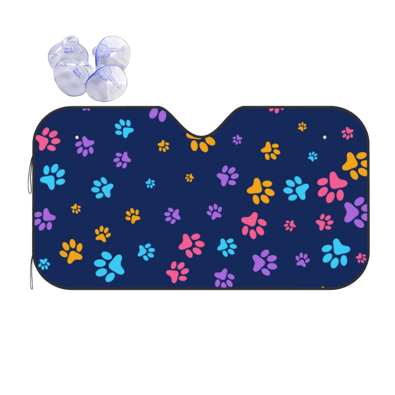 ZNDUO Car Windshield Sun Shade, Cartoon Dog Paws Pattern Windshield Sun ...
