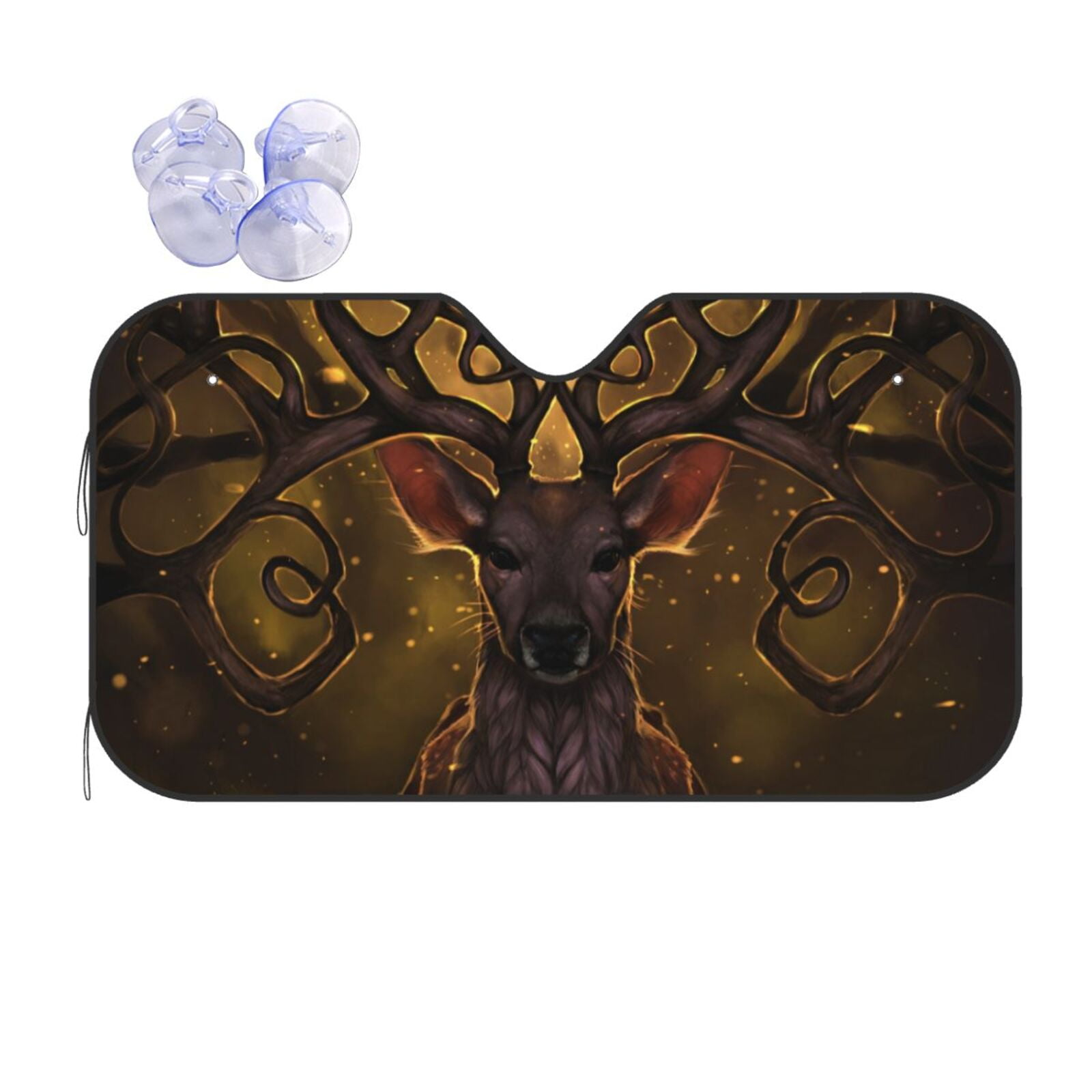 ZNDUO Car Windshield Sun Shade, Fantasy Big Horned Deer Pattern ...