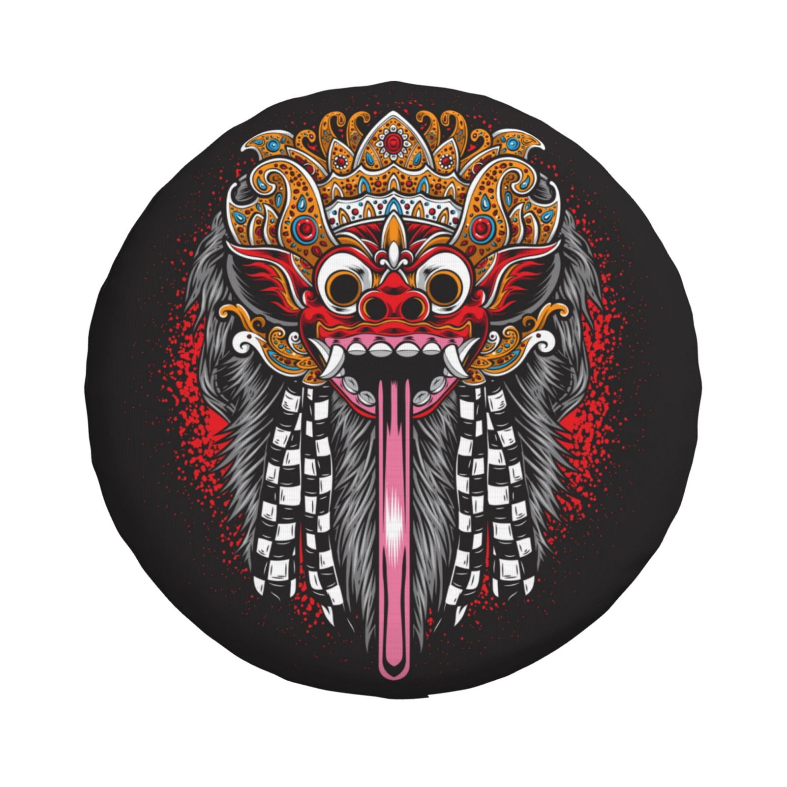 ZNDUO Cartoon Abstract Mask Pattern Spare Tire Cover, Universal Spare ...