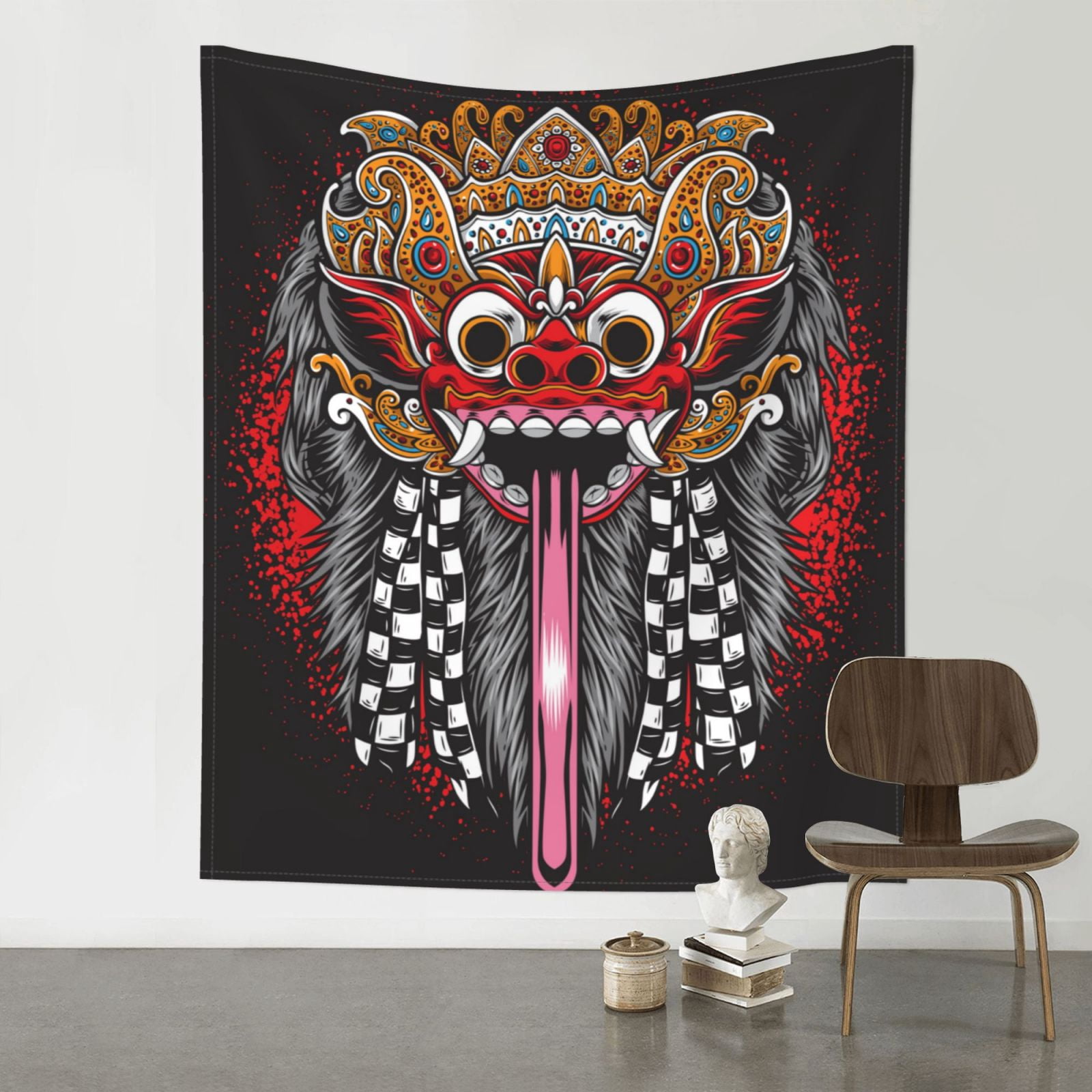 ZNDUO Cartoon Abstract Mask Pattern Wall Tapestry, Tapestries for ...