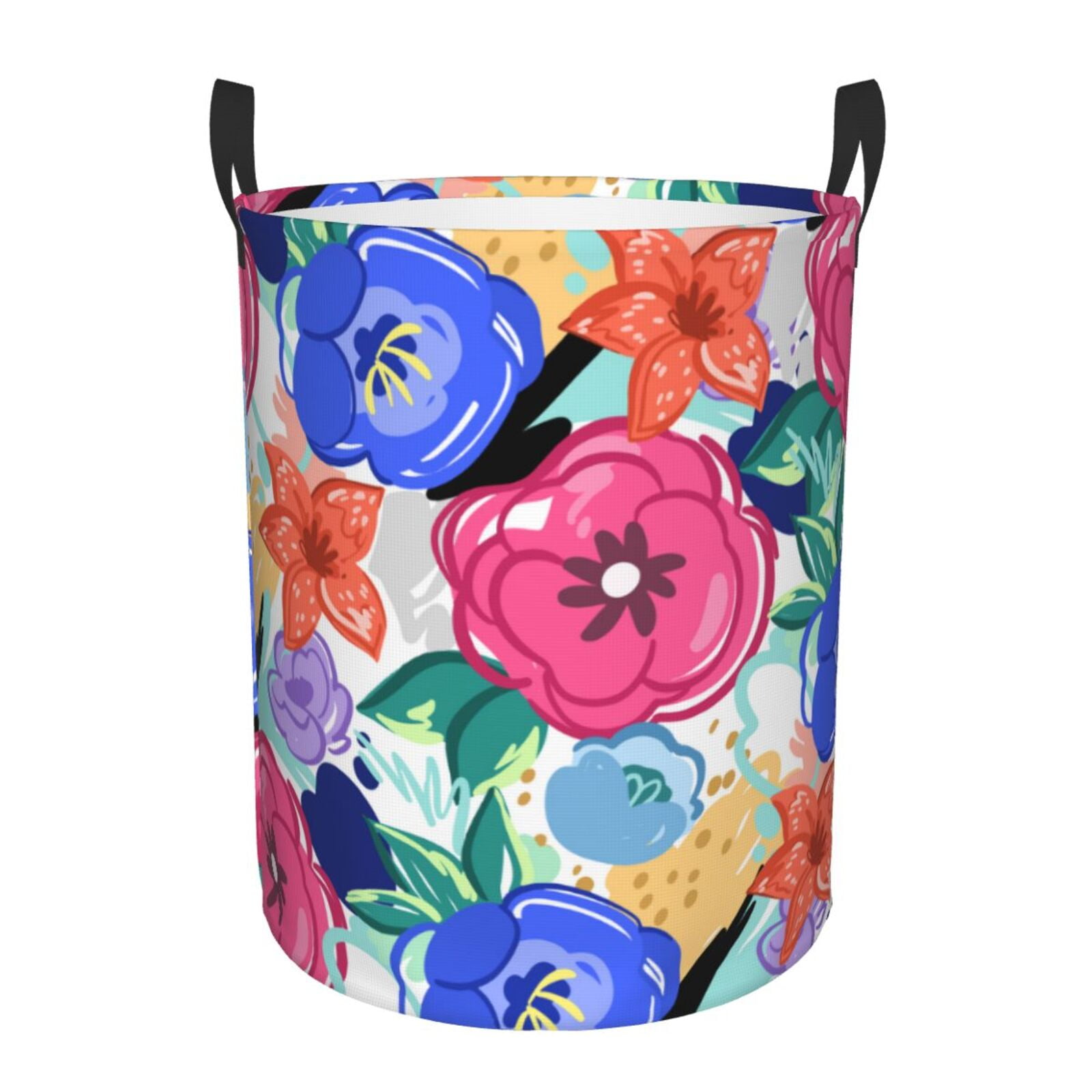 ZNDUO Cartoon Abstract Red Flowers Art Pattern Laundry Basket ...