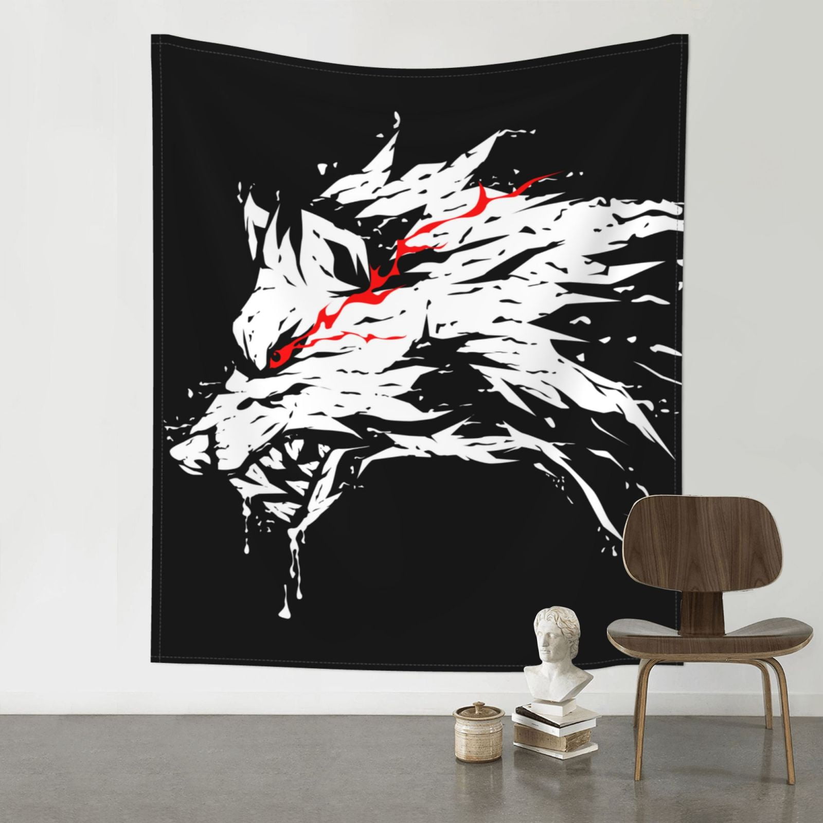 ZNDUO Cartoon Abstract Wolf Pattern Wall Tapestry, Tapestries for ...