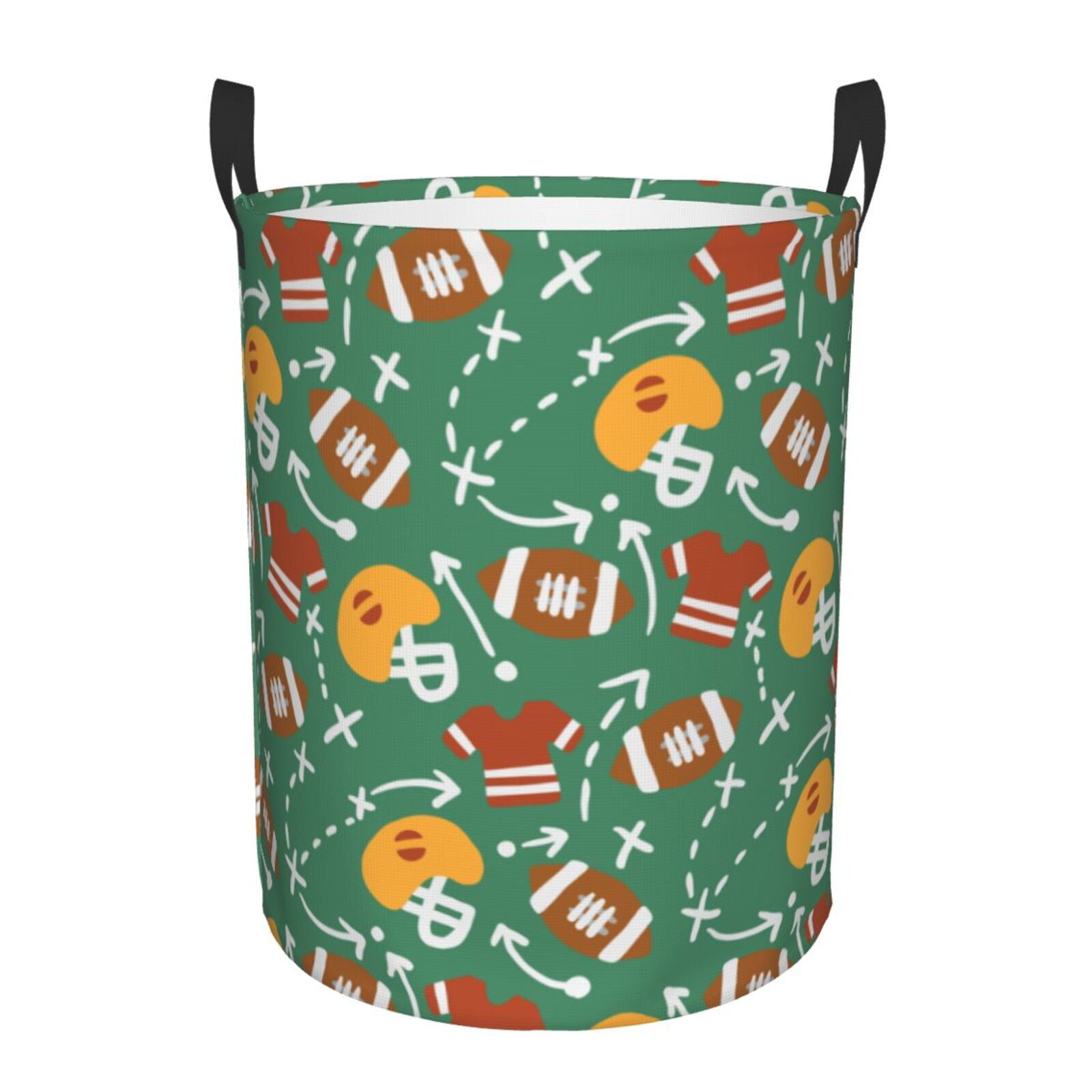 ZNDUO Cartoon American Football Art Pattern Laundry Basket, Waterproof ...