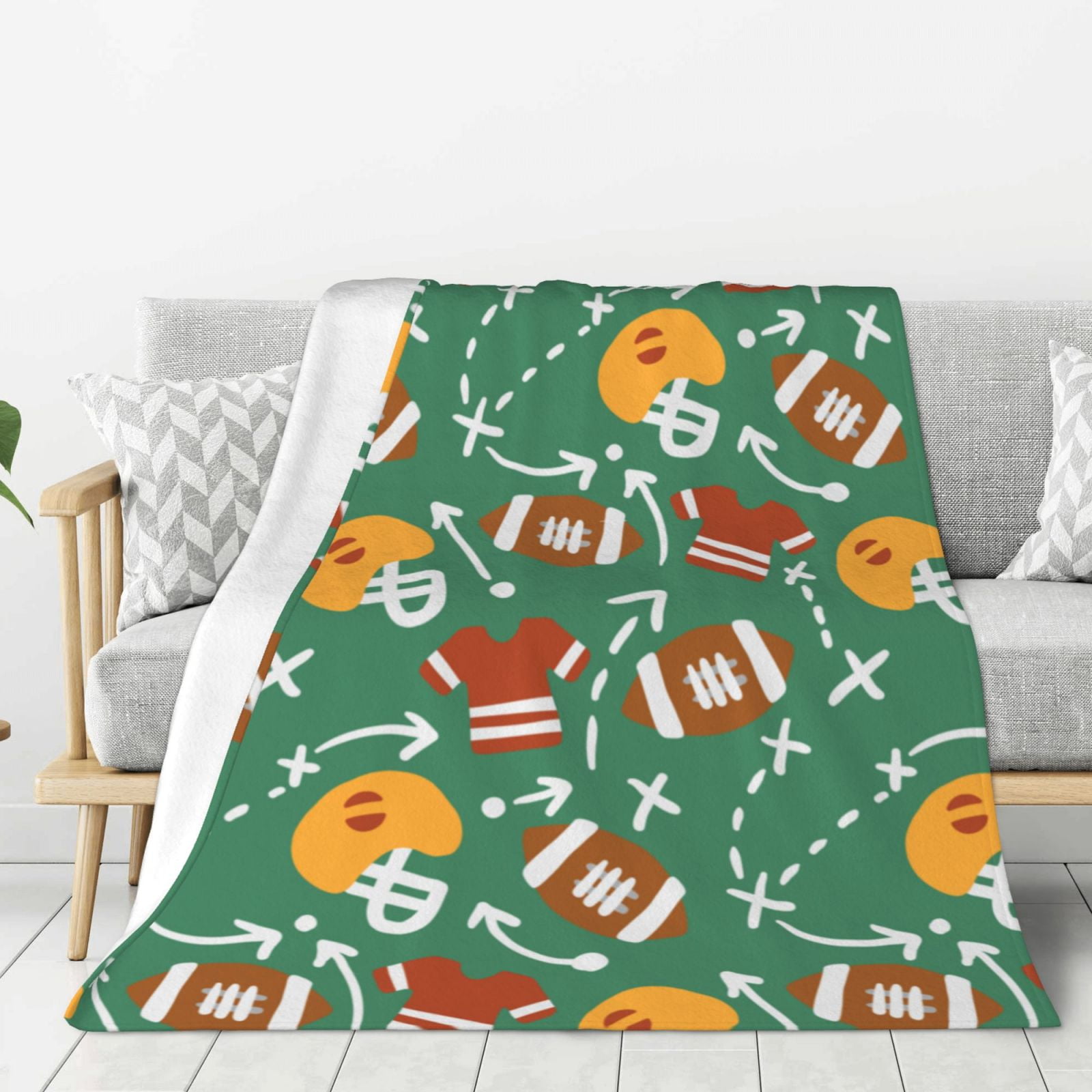 ZNDUO Cartoon American Football Art Pattern Pattern Thickening Blanket ...