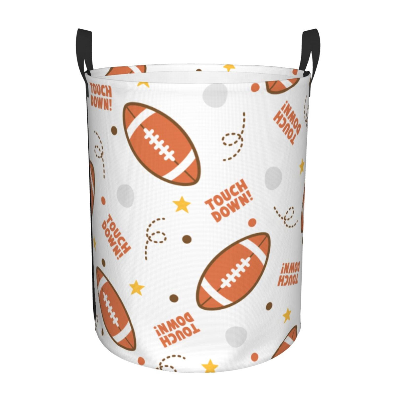 ZNDUO Cartoon American Football Pattern Laundry Basket, Waterproof ...