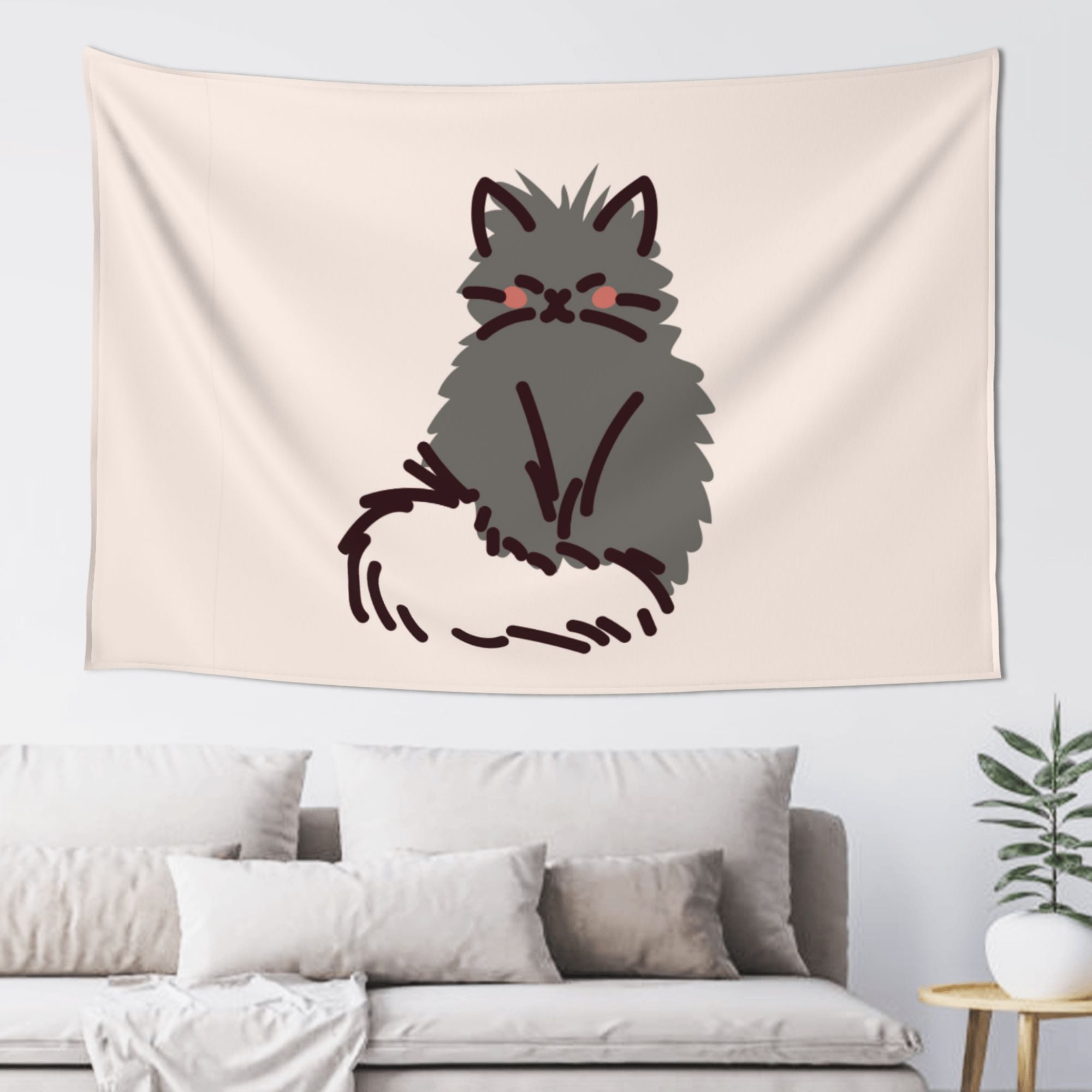 ZNDUO Cartoon Cat Icons Tapestry, Wall Tapestries for Bedroom, 60 x 40 ...