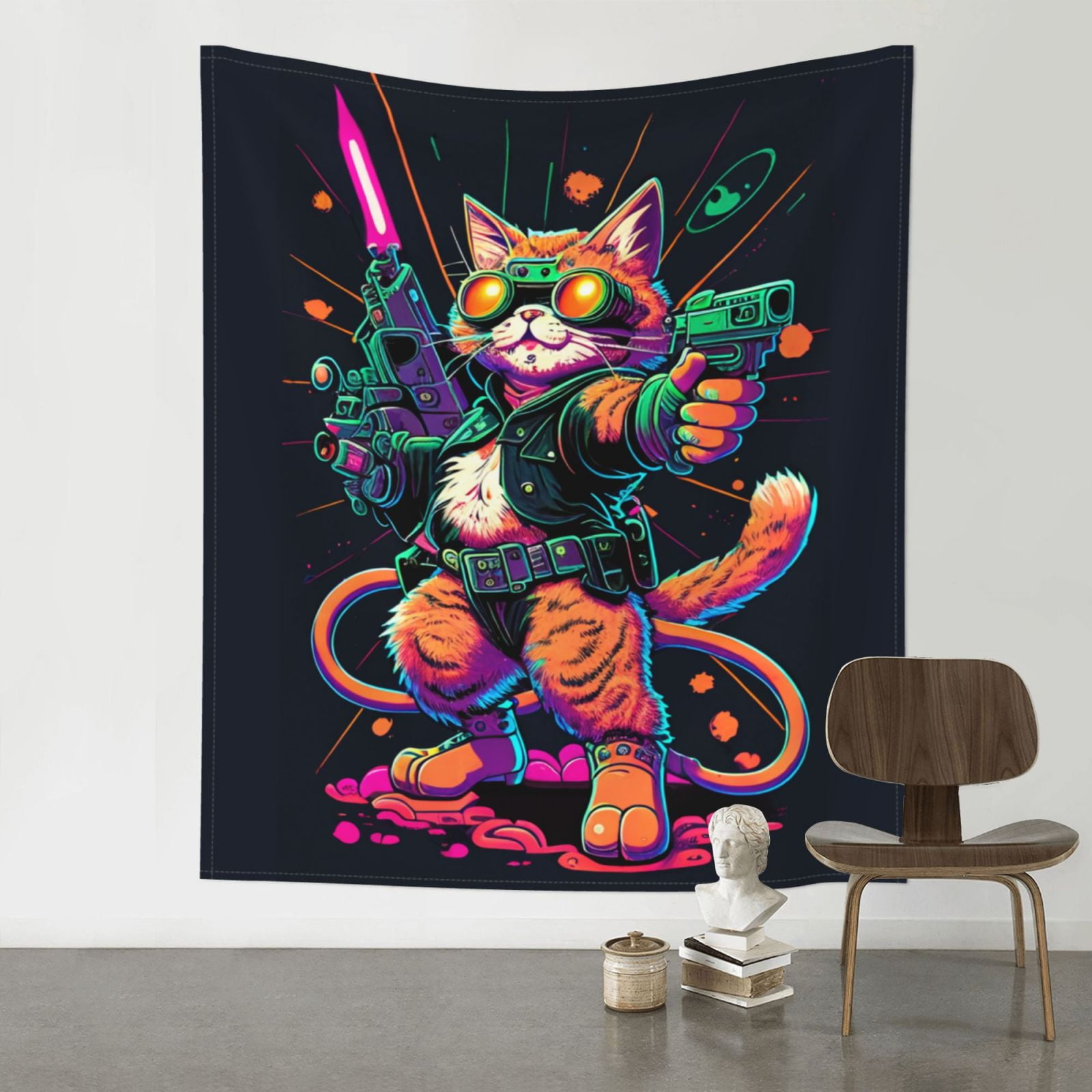 ZNDUO Cartoon Cat Pattern Wall Tapestry, Tapestries for Living Room ...