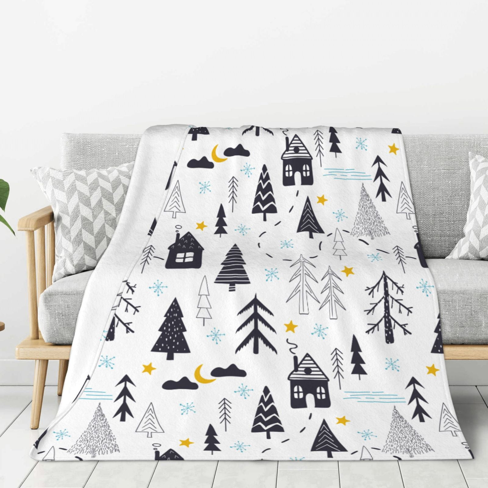 ZNDUO Cartoon Christmas Forest Doodle Art Pattern Pattern Thickening ...