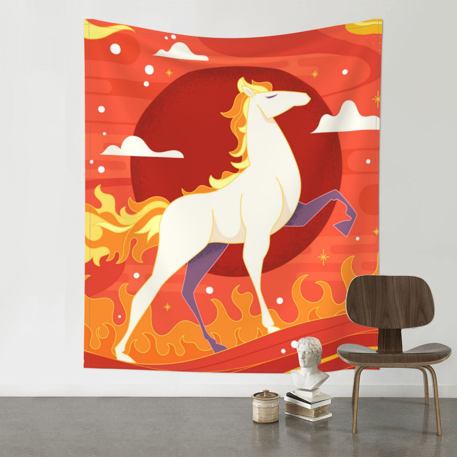 ZNDUO Cartoon Horse Animal Sun Pattern Wall Tapestry, Tapestries for ...