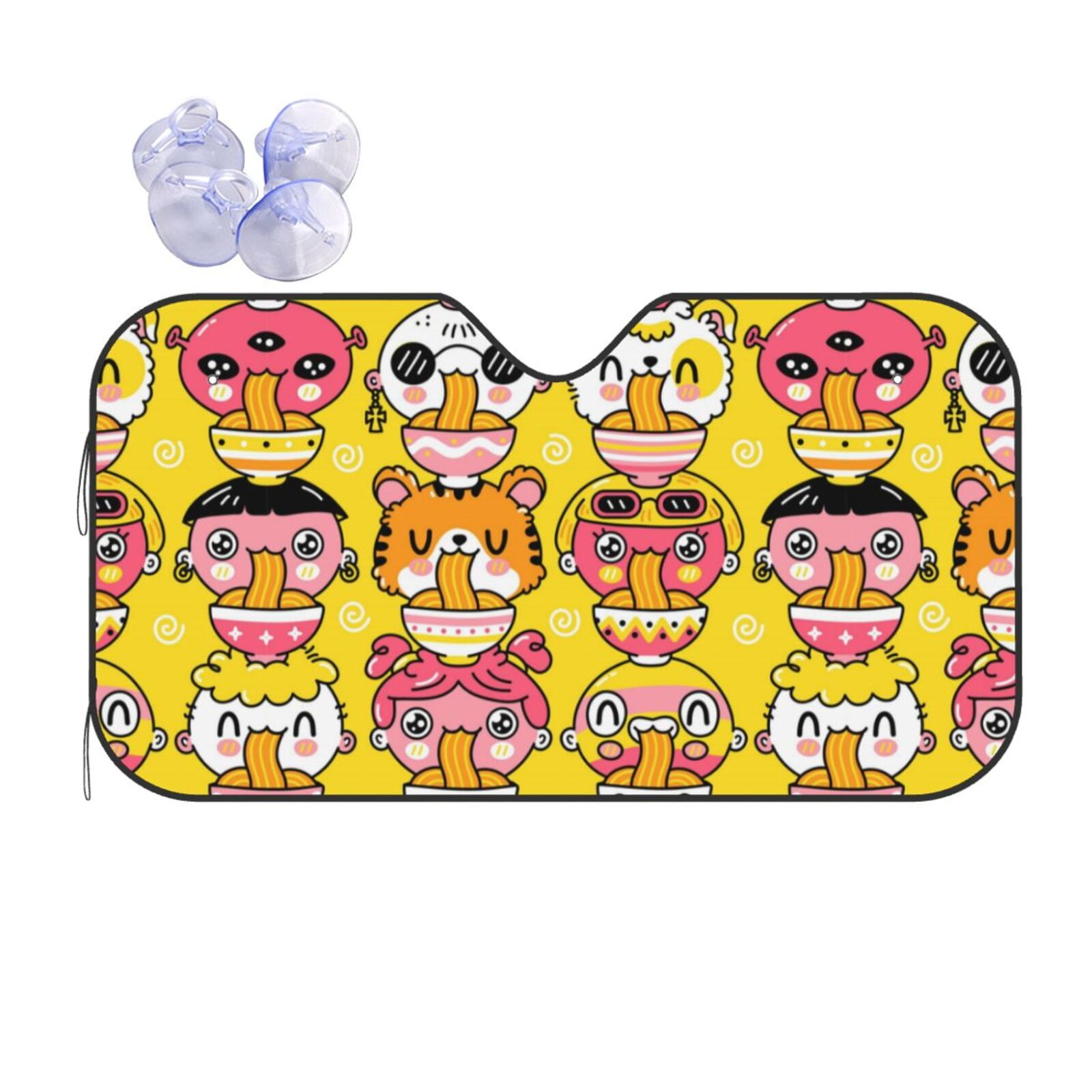 ZNDUO Cartoon Noodle Food Pattern Car SUV Windshield, Small Size UV ...