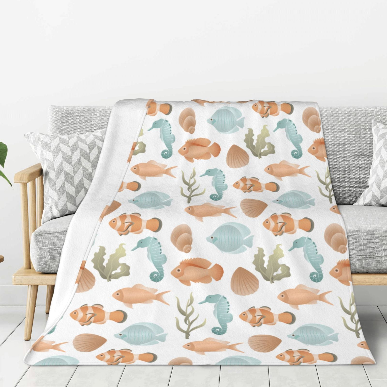 ZNDUO Cartoon Seahorse Fish Doodle Art Pattern Pattern Thickening ...