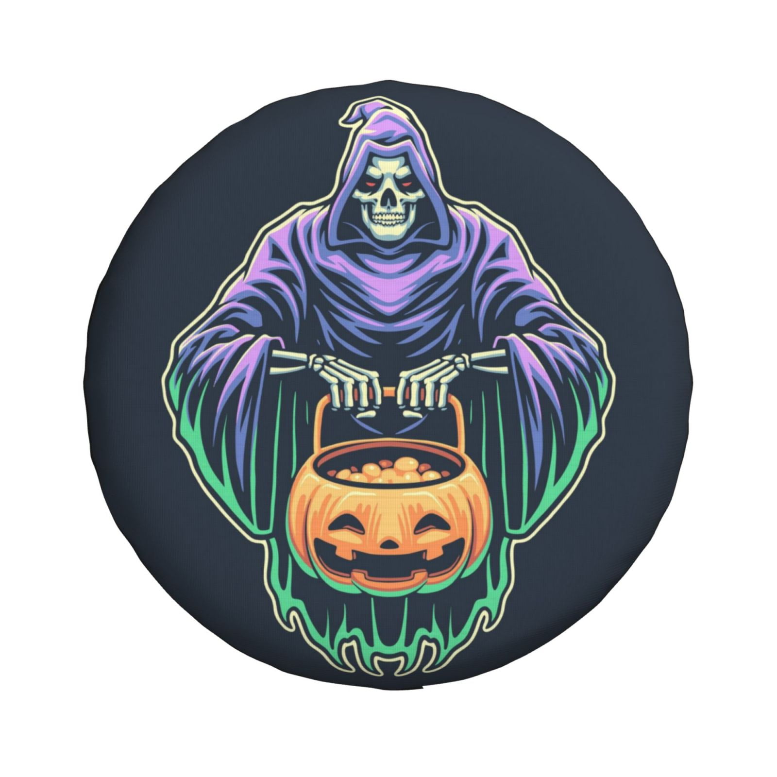 ZNDUO Cartoon Skull Spooky Reaper Pattern Spare Tire Cover, Universal ...