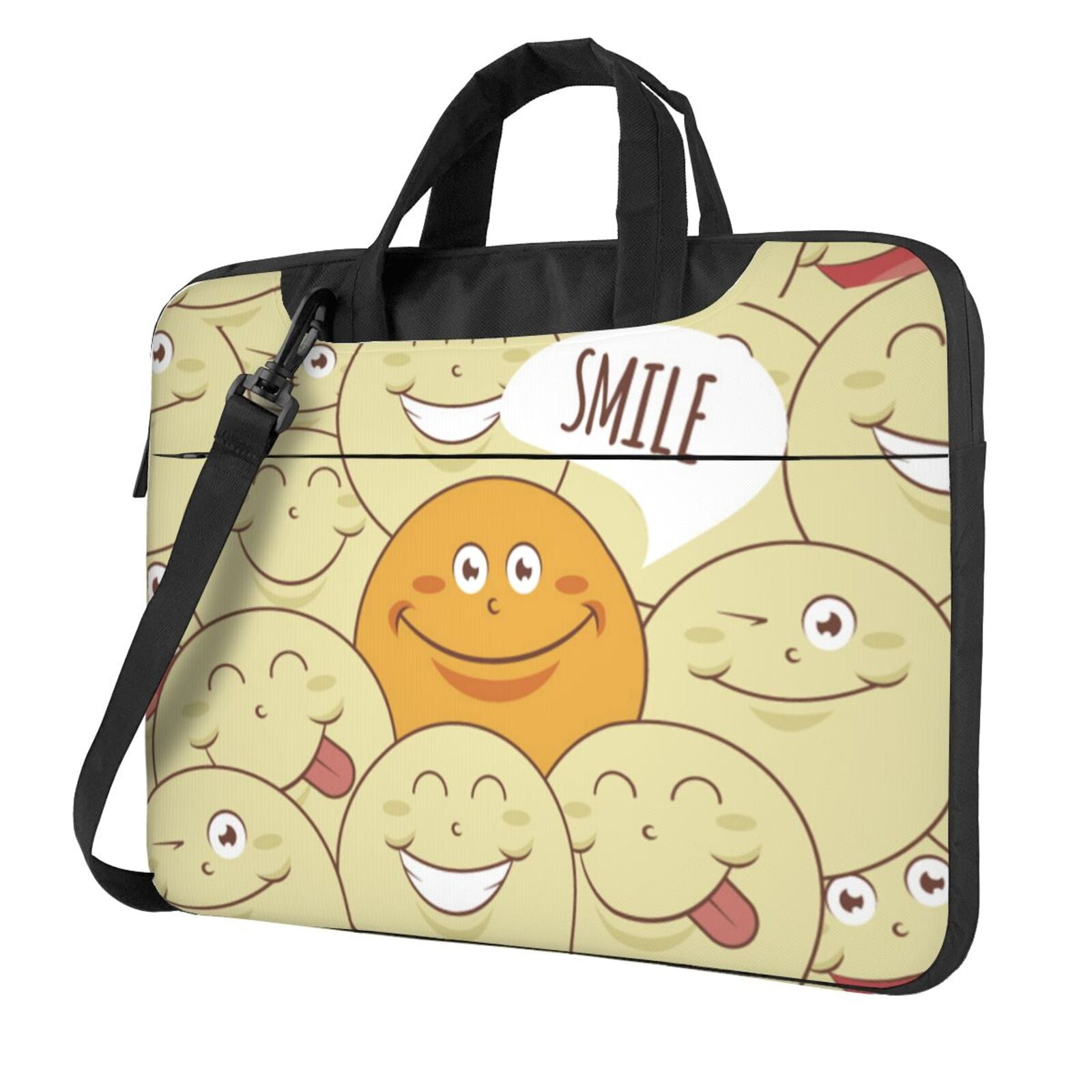 ZNDUO Cartoon Smile Emoticon Pattern Laptop Bag, 14 inch Business ...