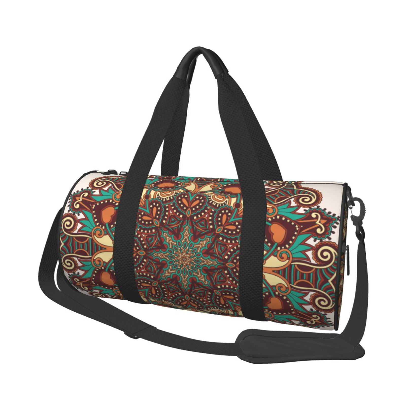ZNDUO Circle Lace Geometric Art Pattern Round Travel Bag, Sports Tote ...
