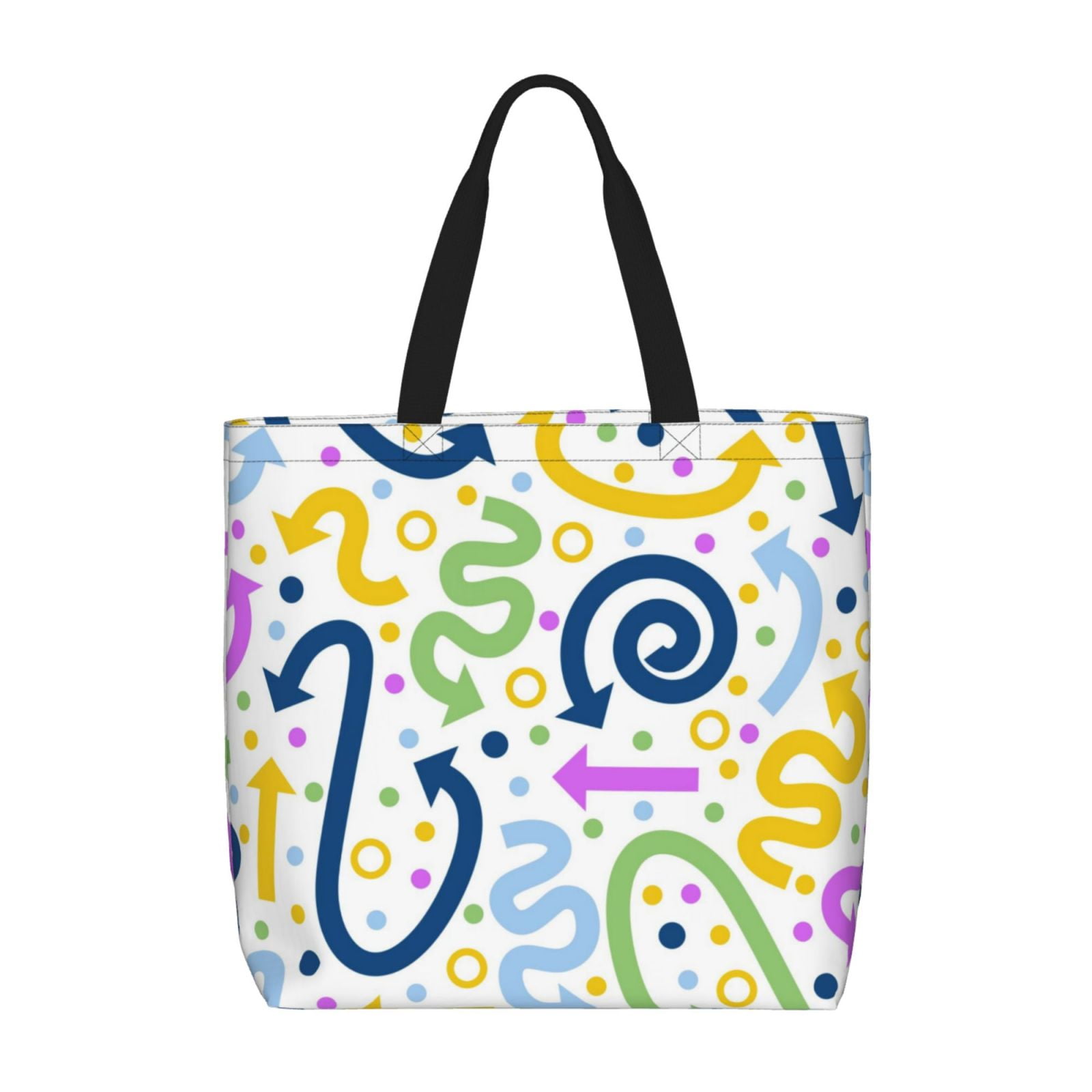 ZNDUO Colorful Arrows Pattern Large Tote Bag, Zipper Lightweight Beach ...