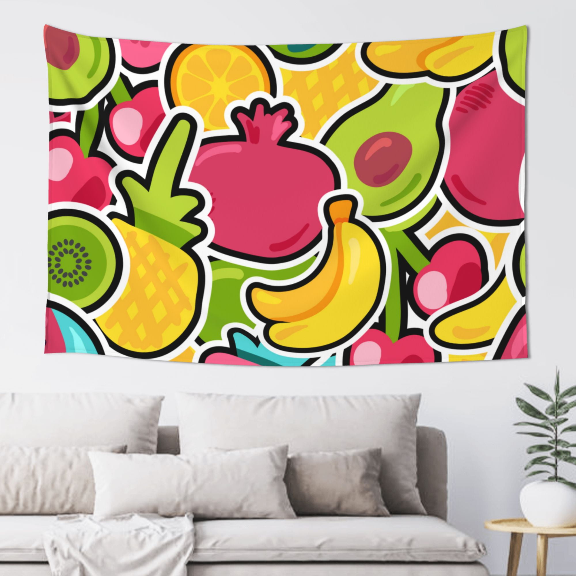 ZNDUO Colorful Cartoon Fruit Tapestry, Wall Tapestries for Bedroom, 60 ...