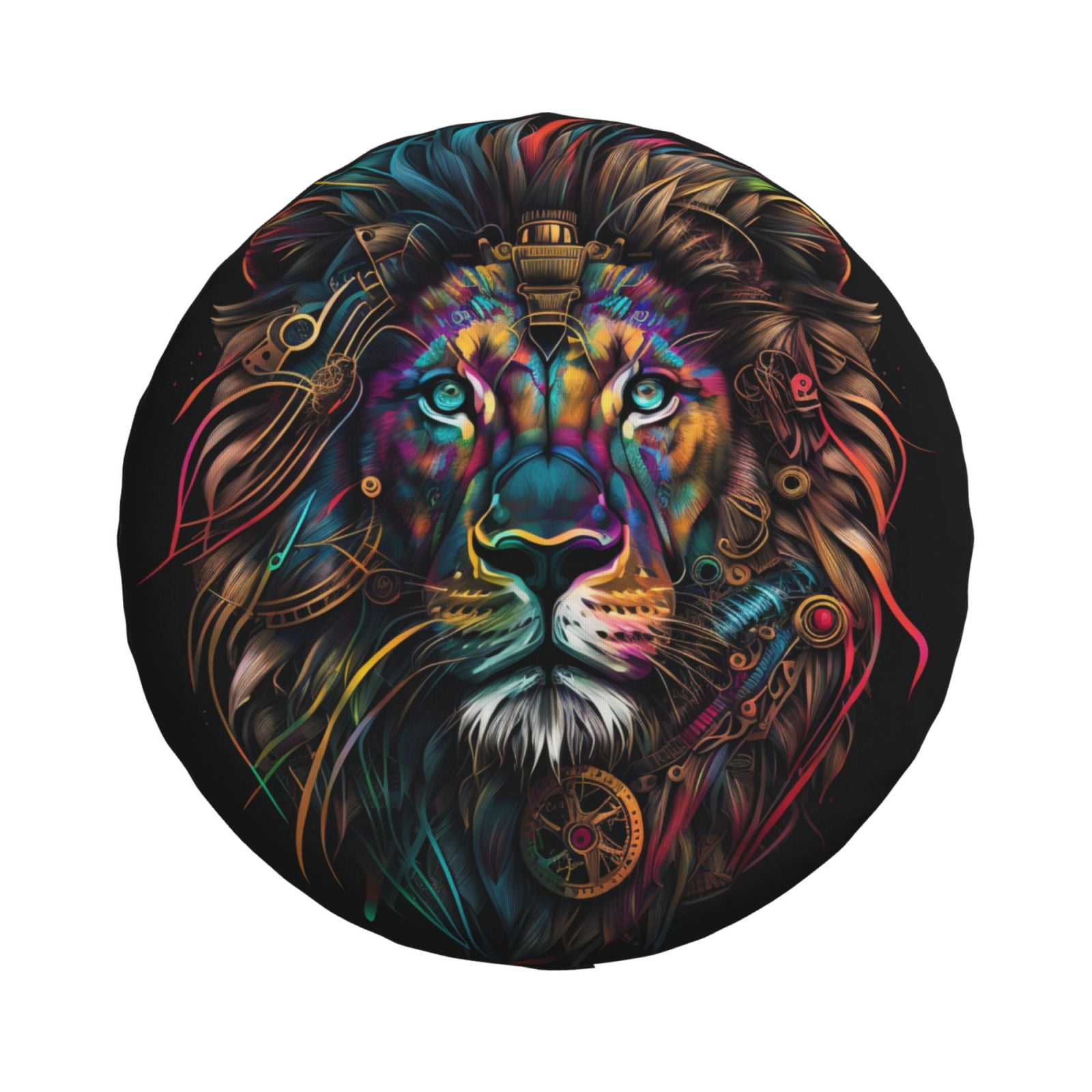 ZNDUO Colorful Lion Art Pattern Spare Tire Cover, Universal Spare Tire ...